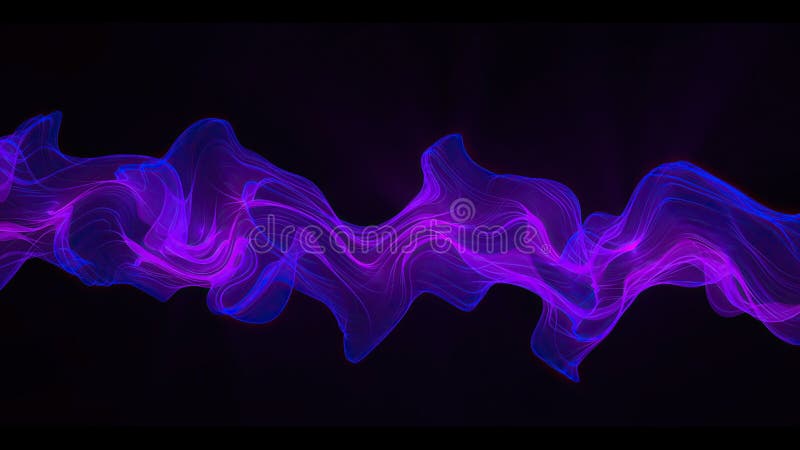 Abstract Digital Wave and Smoke Flow Background Stock Illustration ...