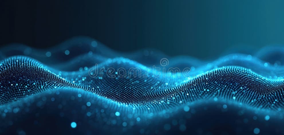 Abstract Digital Wave Tech Background with Blue Light Effect Corporate ...