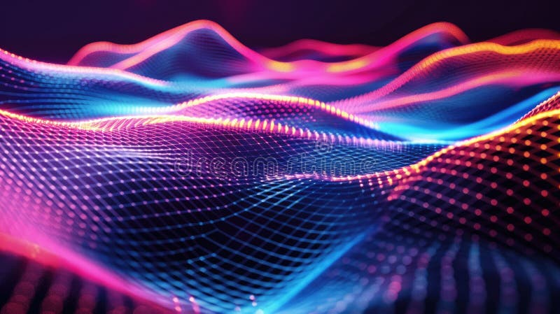 Abstract Digital Wave Texture with Dynamic Design Elements, Innovative ...