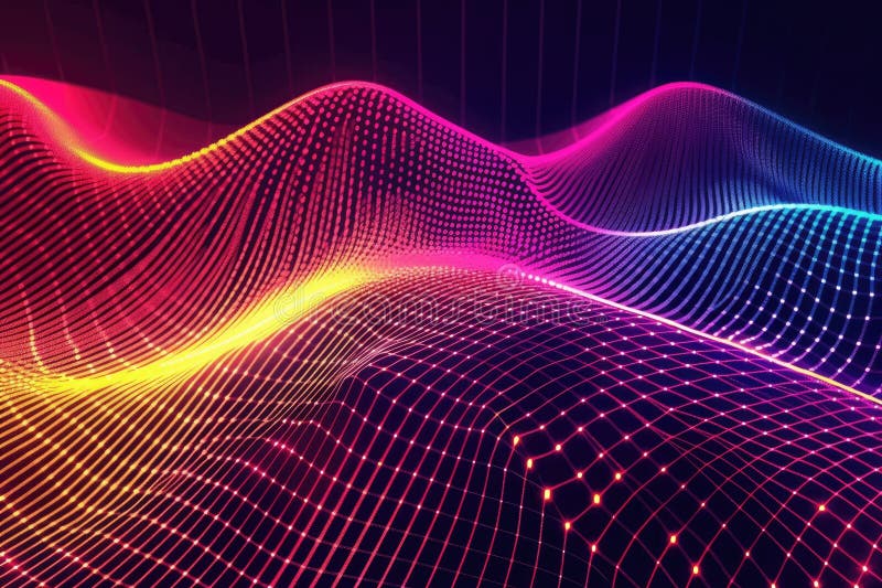 Abstract Digital Wave Texture with Dynamic Design Elements, Innovative ...