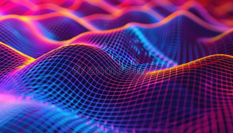 Abstract Digital Wave Texture with Dynamic Design Elements, Innovative ...