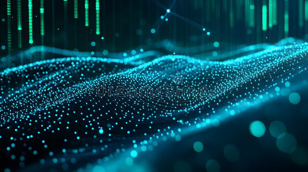 Abstract Digital Waveform Background Teal Data Good Resolution Stock Photo Stock Illustration ...