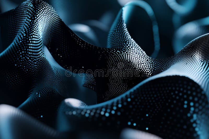 Abstract Digital Waveform with Blue and Black Dots Stock Illustration ...