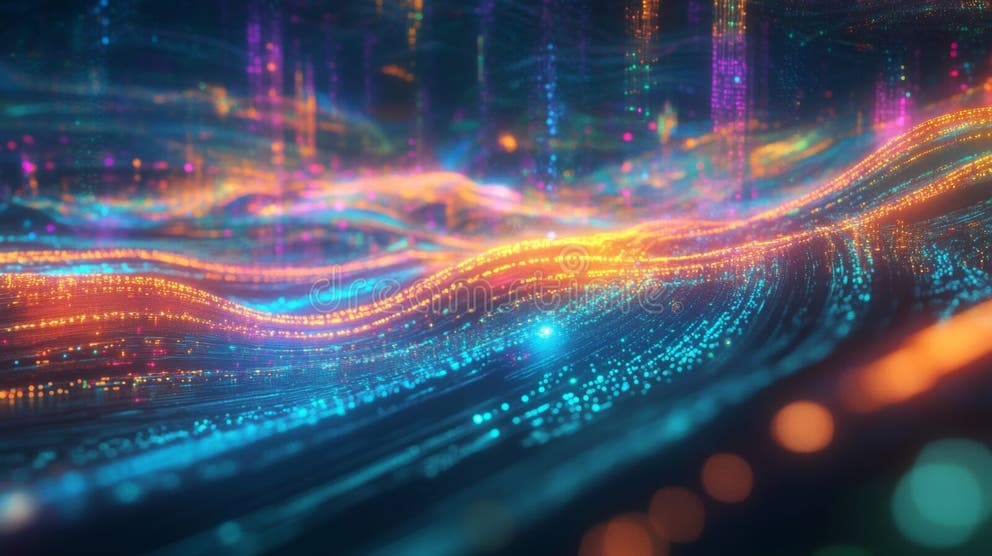 Abstract Digital Waveform Data Visualization Stock Image - Image of ...