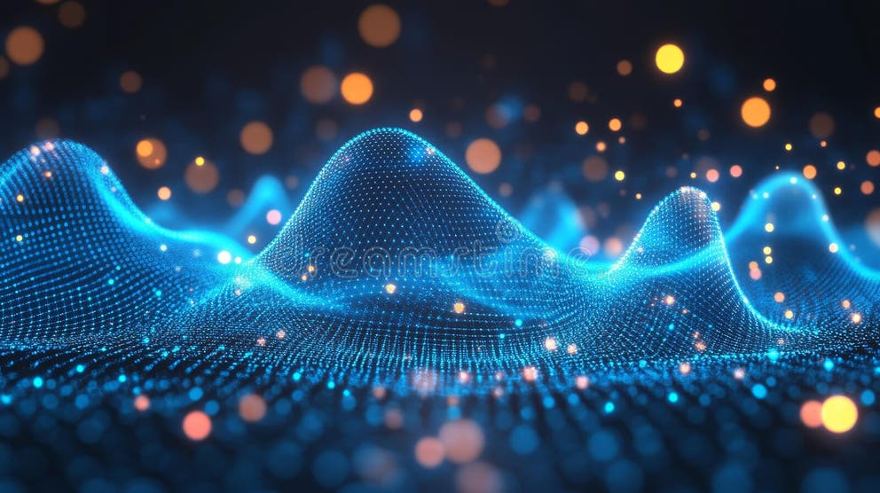 Abstract Digital Waveform Design Generated Using AI. Stock Illustration ...