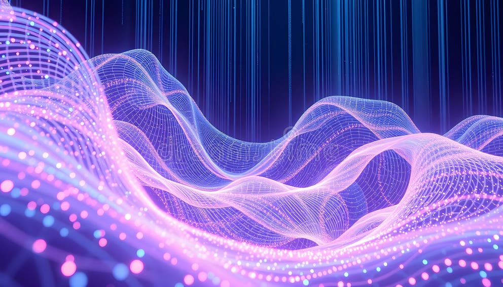 Abstract Digital Waveform: Flowing Data Stream Visualization Stock Illustration - Illustration ...