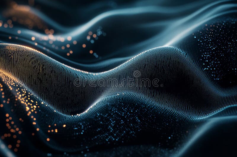 Abstract Digital Waveform with Glowing Particles in a Futuristic Cyber ... Abstract Digital Waveform with Glowing Particles in a Futuristic Cyber ...