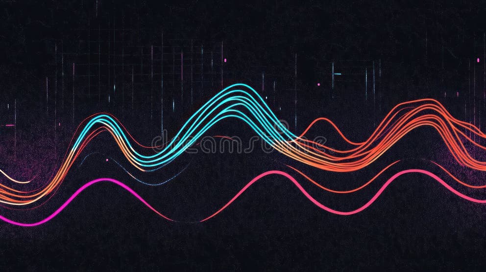 Abstract Digital Waveform Illustration with Vibrant Colors Representing ...