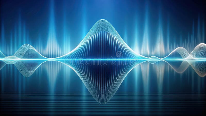 Abstract Digital Waveform Reflecting on a Calm Surface, Symbolizing ...