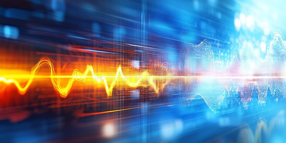 Abstract Digital Waveform Technology Data and Sound Visualization Stock ...