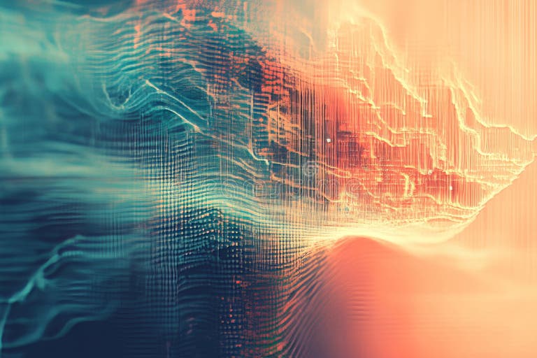 Abstract Digital Waveform with Vibrant Colors and Dynamic Lines Stock ...