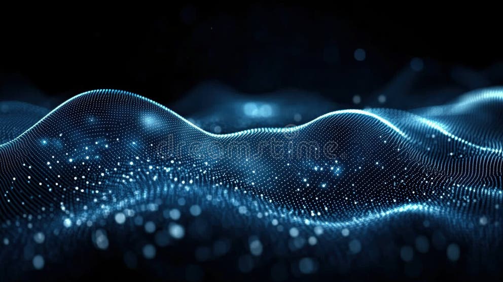 Abstract Digital Waveform Visualization Stock Illustration