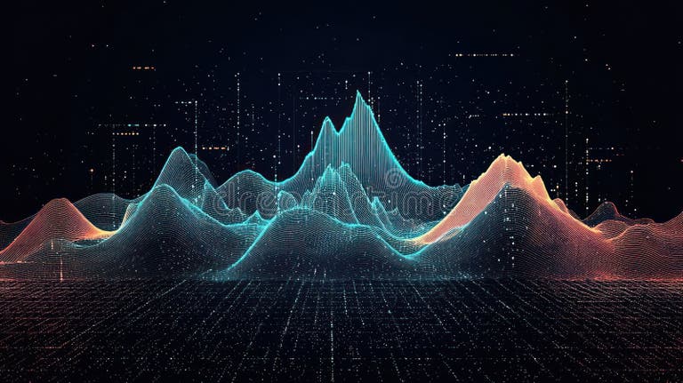 Abstract Digital Waveforms Representing Data Visualization and Analysis ...