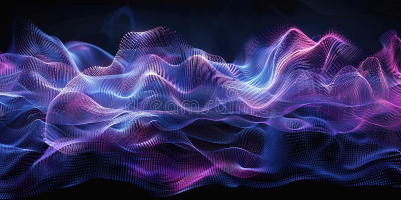Abstract Digital Waves Animation Visualization of Data Flow and Network ...