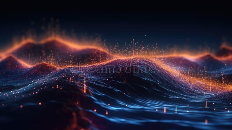 Abstract Digital Waves Flow in Futuristic Technology Concept ...