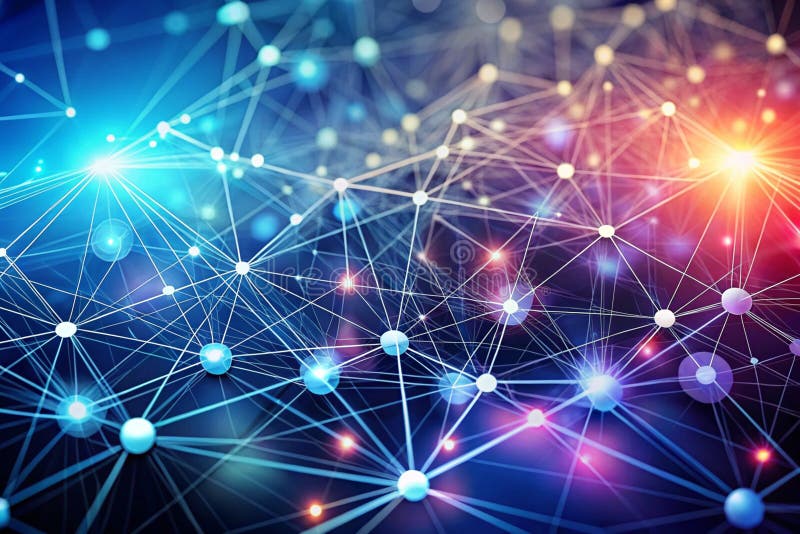 Abstract Digital Web of Interconnected Points and Lines. Modern ...