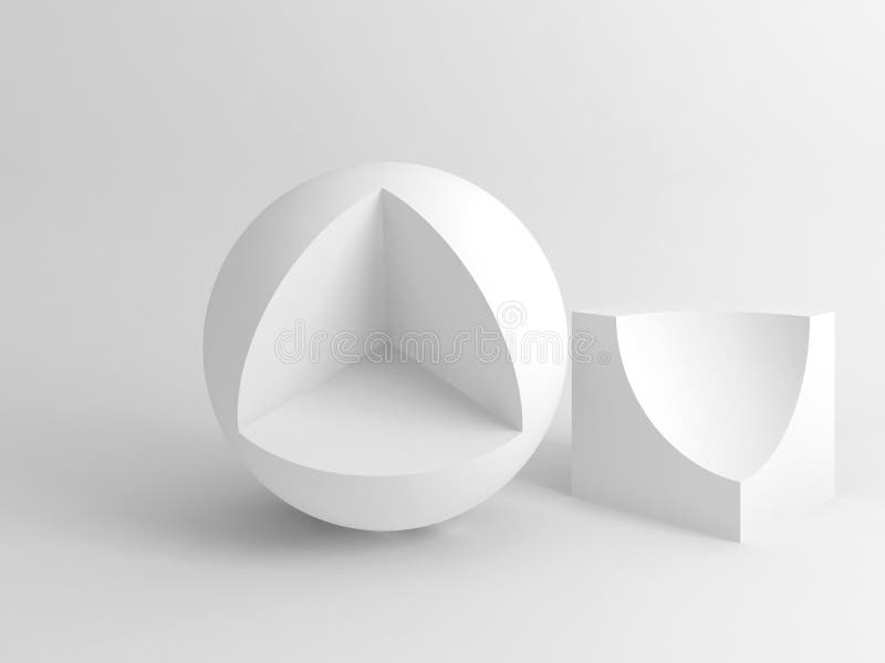 Abstract 3d Cg White Still Life Installation Stock Illustration ...