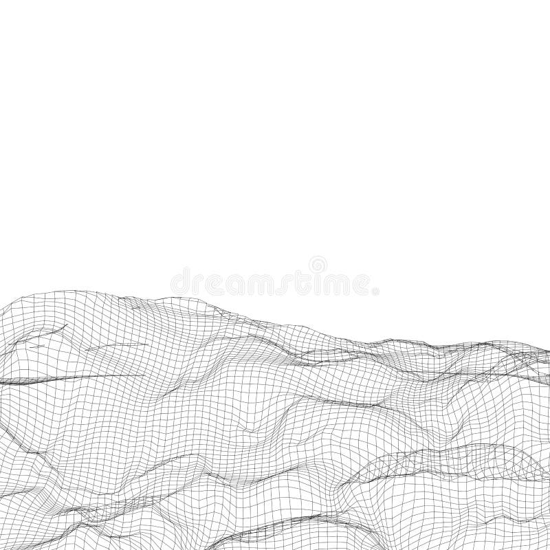 Abstract Digital Wireframe Landscape Background. Stock Vector ...