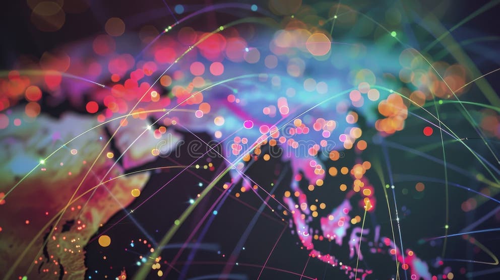 Connecting Points Map Stock Illustrations – 474 Connecting Points Map ...