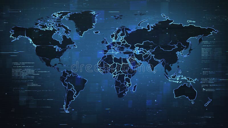 Digital Hacker Program Coding Cyber Screen Futuristic Hacking Codes Loop Background Stock