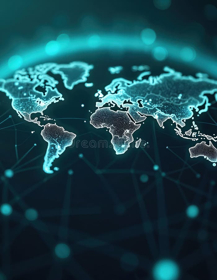 7,705 Abstract Blue Digital World Map Background Stock Photos - Free ...
