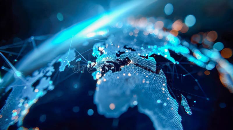 821 Glowing Blue Digital World Map Network Connections Stock Photos - Free & Royalty-Free Stock ...