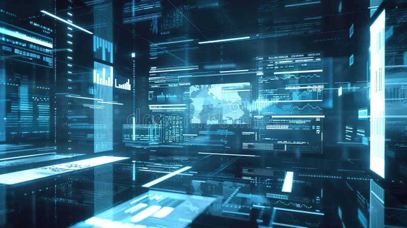 Abstract Digital World stock illustration. Illustration of virtual ...