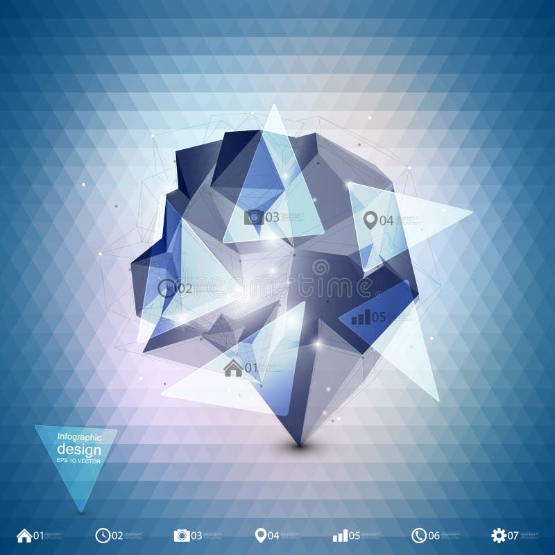 Abstract Dimensional Polygonal Geometric Stock Vector - Illustration of ...