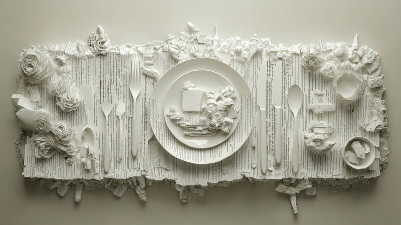 Abstract Dinner Table Made of Words, Letters and Typographic Textures ...