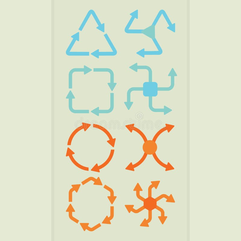 Abstract Direction Arrow Shapes in Different Colors Set Stock ...