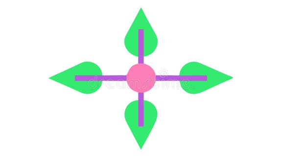 Abstract Directional Cross, Multi-path Branching Element. Vector Design ...