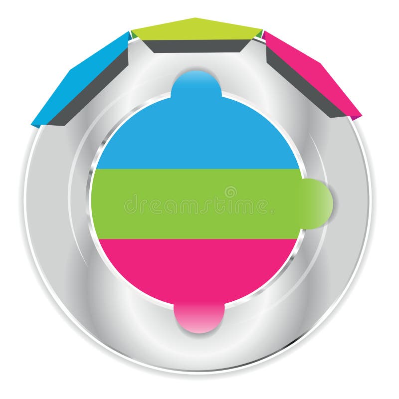 Abstract Disc Background with Three Parts Stock Illustration ...