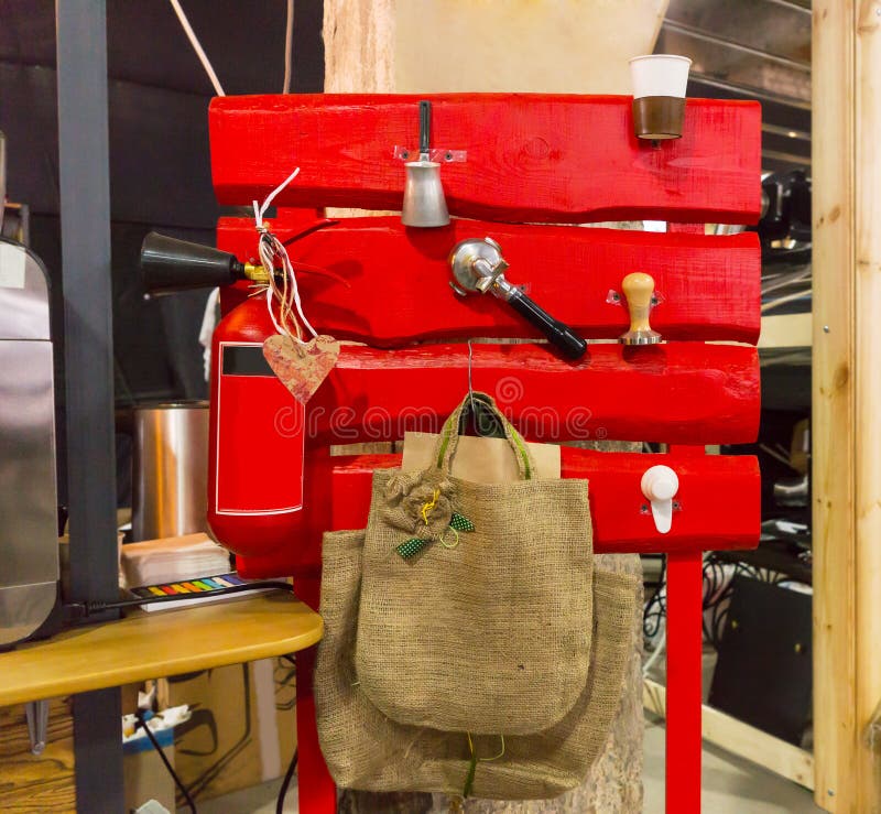 Abstract Display of Objects on Wall Shelf Stock Photo - Image of ...