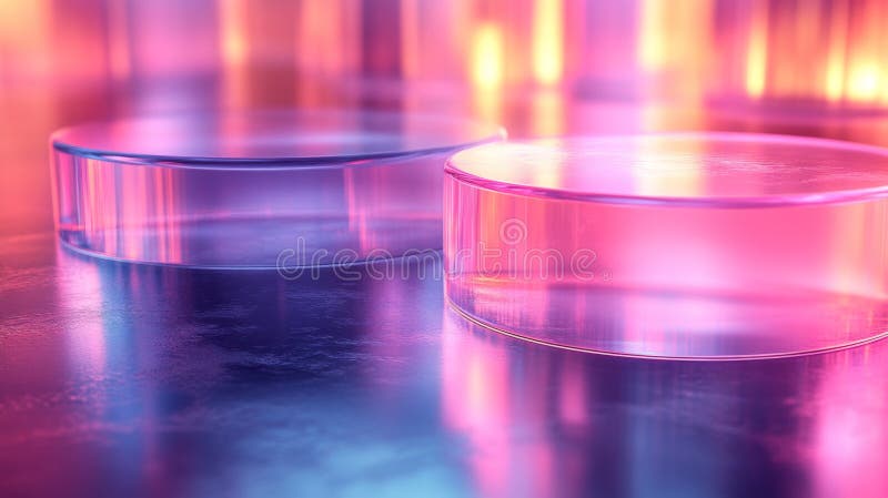 Abstract Display of Translucent Circular Objects with Vibrant Lighting ...