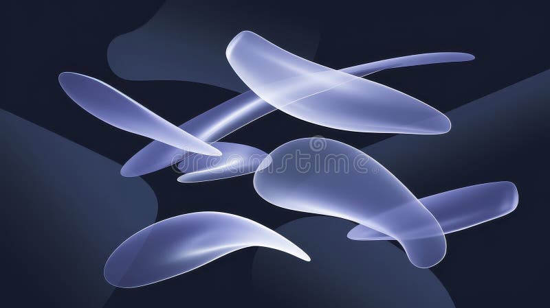 Abstract Display of Translucent Shapes on a Dark Background, Creating a ...