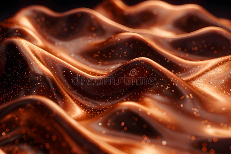 Abstract Waves of Shimmering Copper Silkscape Generative AI Stock ...