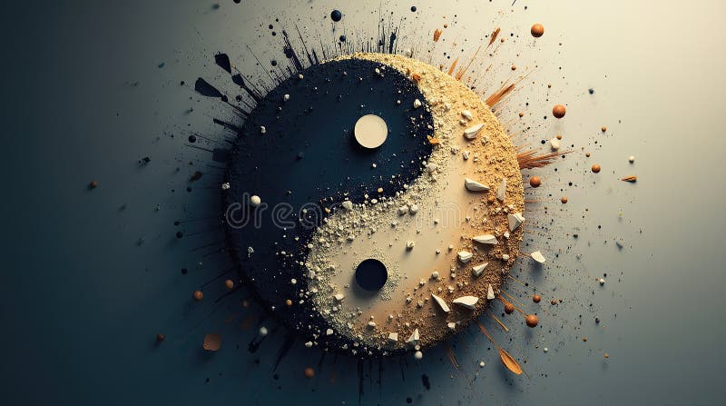Abstract Disruption of Yin and Yang Symbol in Explosive Design Stock ...