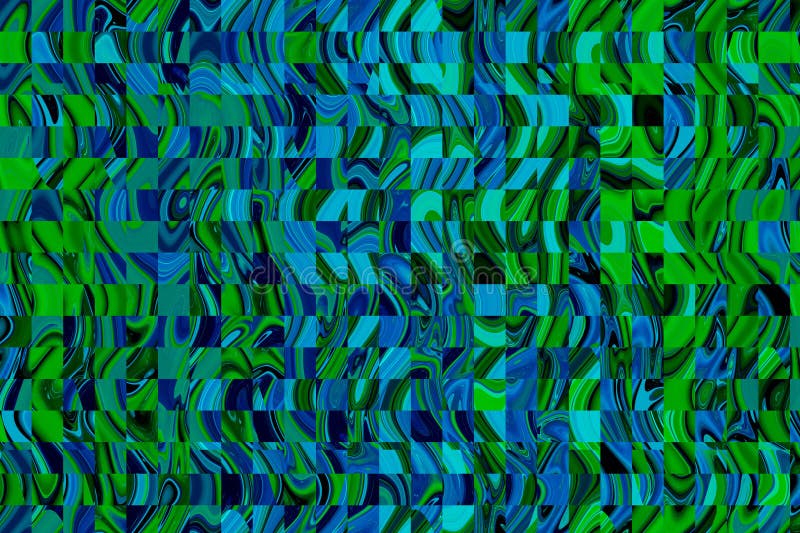Abstract Distorted Blue-green Background, Psychedelic Pattern with ...