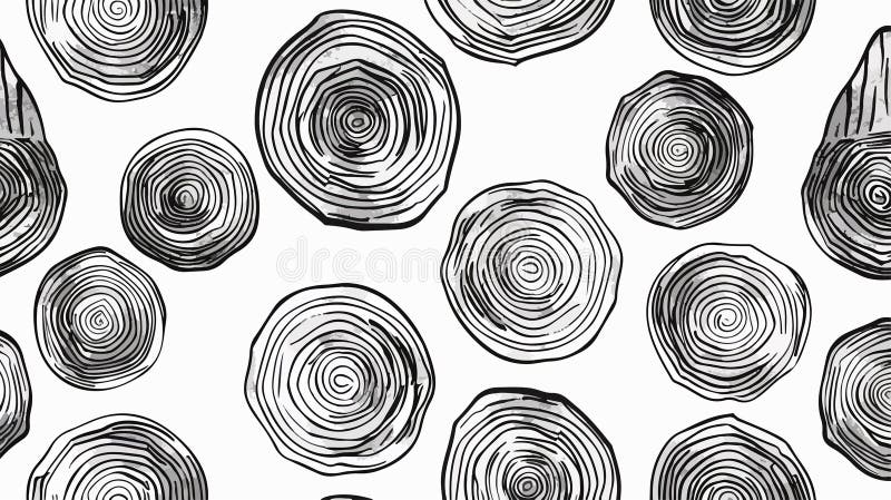 Abstract Distorted Circles Seamless Pattern with Tree Design Stock ...