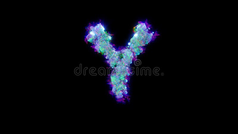 Abstract Distorted Font - Blue Letter Y on Black Bg, Isolated - Object ...