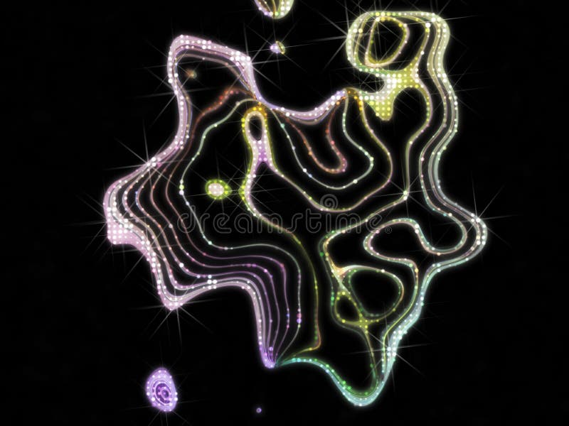 Abstract Distorted Transparent Glowing Figure on a Black Background ...