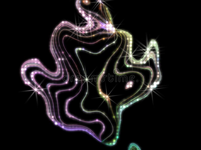 Abstract Distorted Transparent Glowing Figure on a Black Background ...