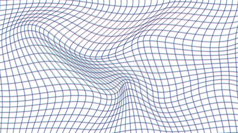 Abstract Distorted Wireframe Wave. Vector Curve Surface Background ...