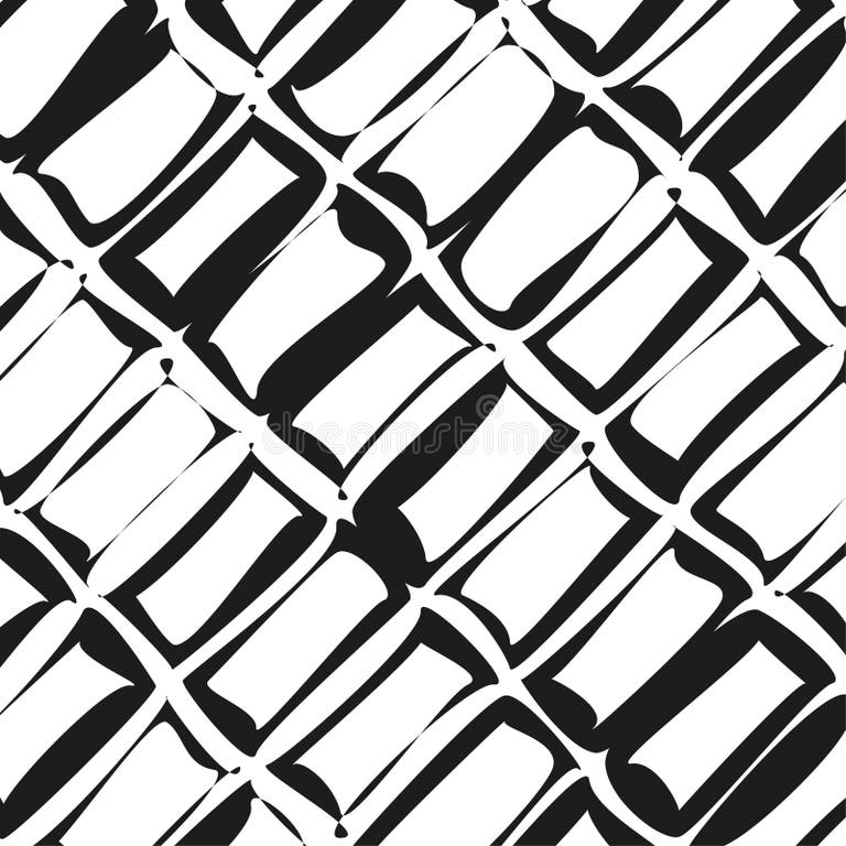 Abstract Distortion Pattern. Warped Geometric Forms. Black White Vector ...