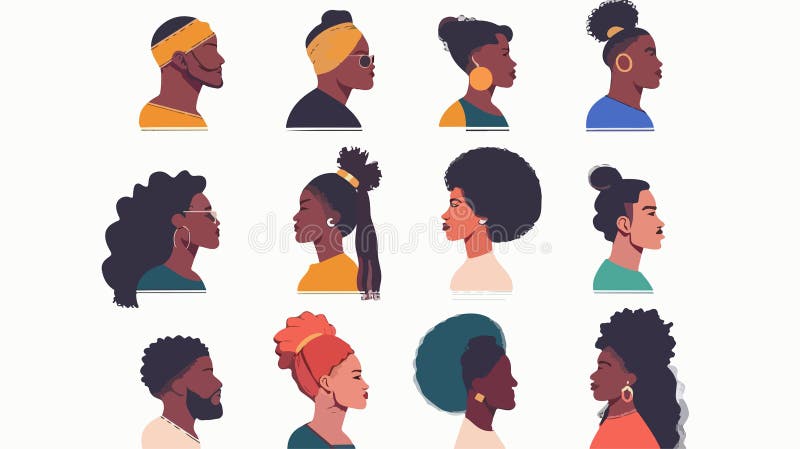 Abstract Diverse Characters Group Portrait for Professionals Stock ...