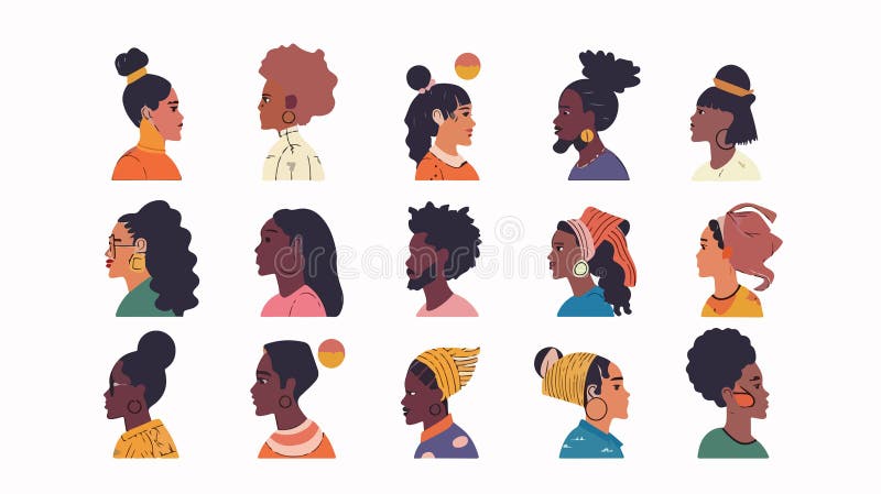 Abstract Diverse Characters Group Portrait for Professionals Stock ...