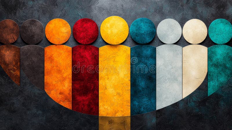 Abstract Diverse Group of Colorful Figures Stock Illustration ...