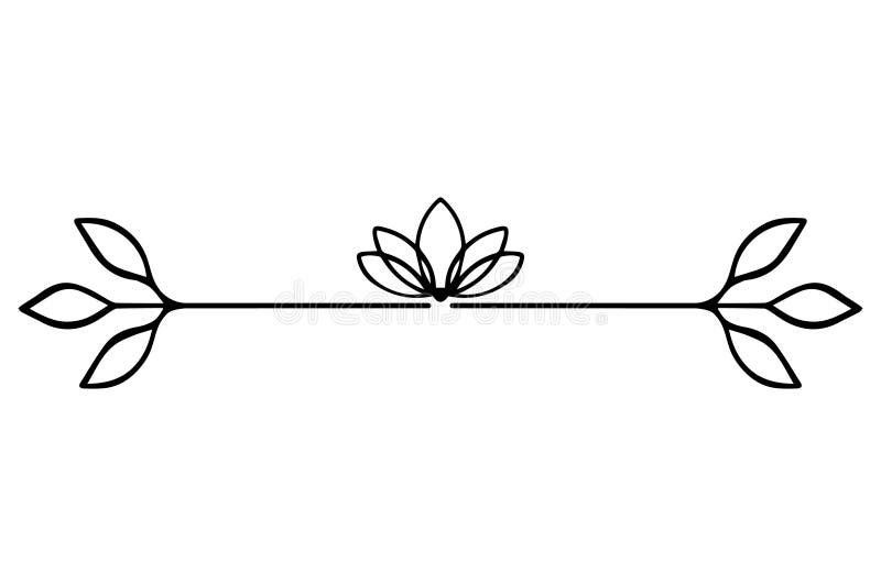 Abstract Divider with Flower and Leaves. Vector. Stock Vector ...