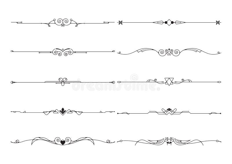 Abstract Dividers Vector Set of Geometric Lines for Page Decor, Art ...