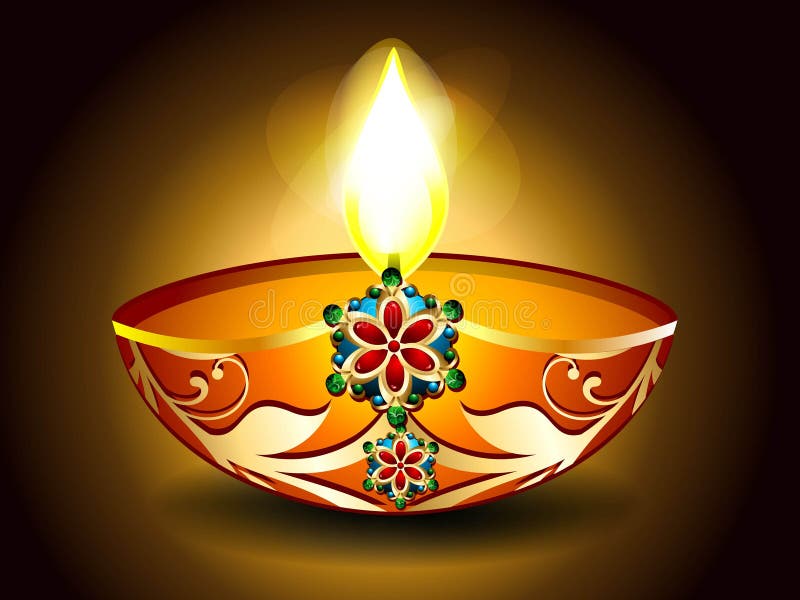Abstract Diwali Concept with Deepak Stock Vector - Illustration of ...